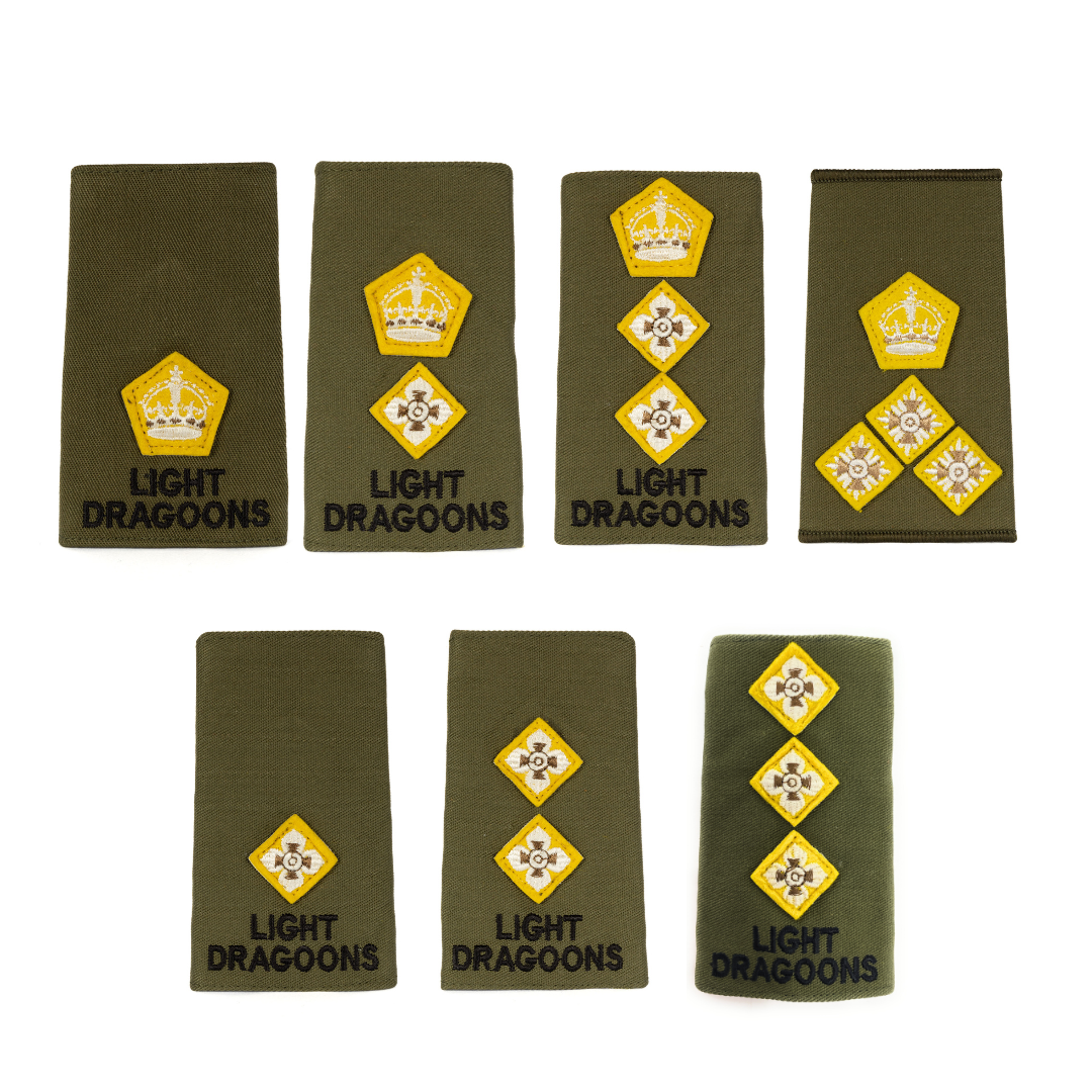 R/Slide - Light Dragoons - Olive with Black Emb - Mounted Rank - 2nd Lt ...