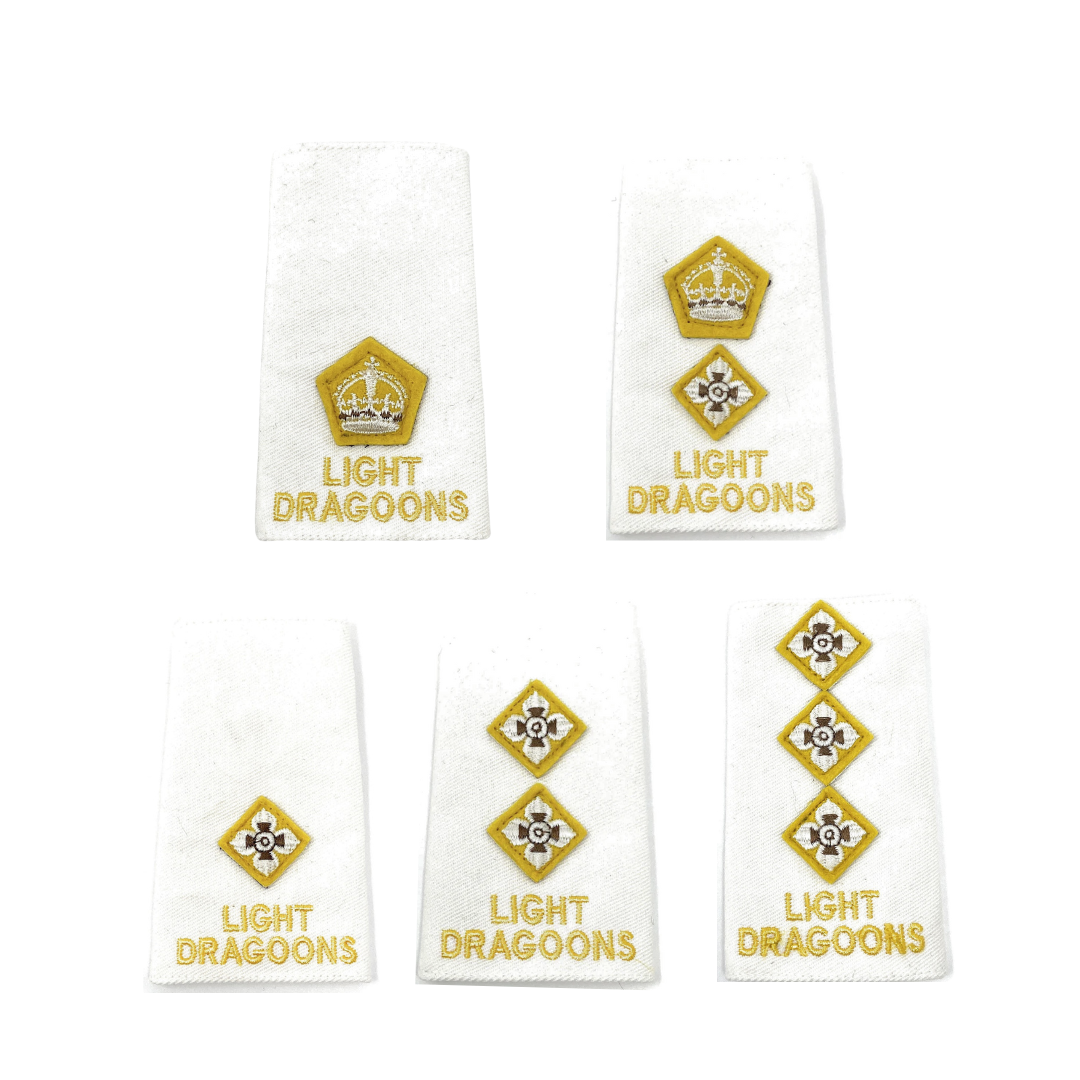 The Light Dragoons Rank Slides - White with Primrose title - Mounted R ...
